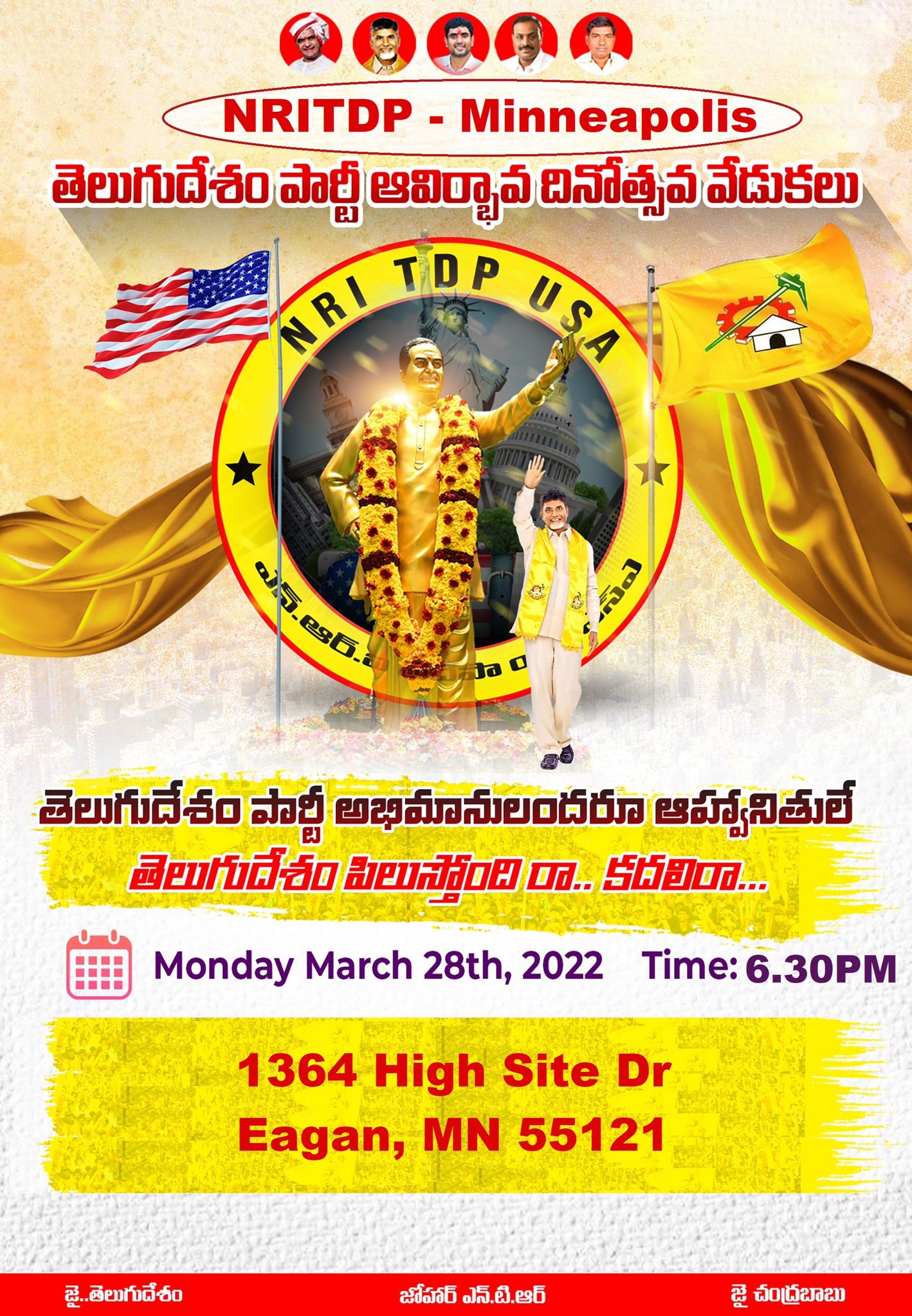The schedule for TDP Formation Day Celebrations Across USA - JSWTV.TV